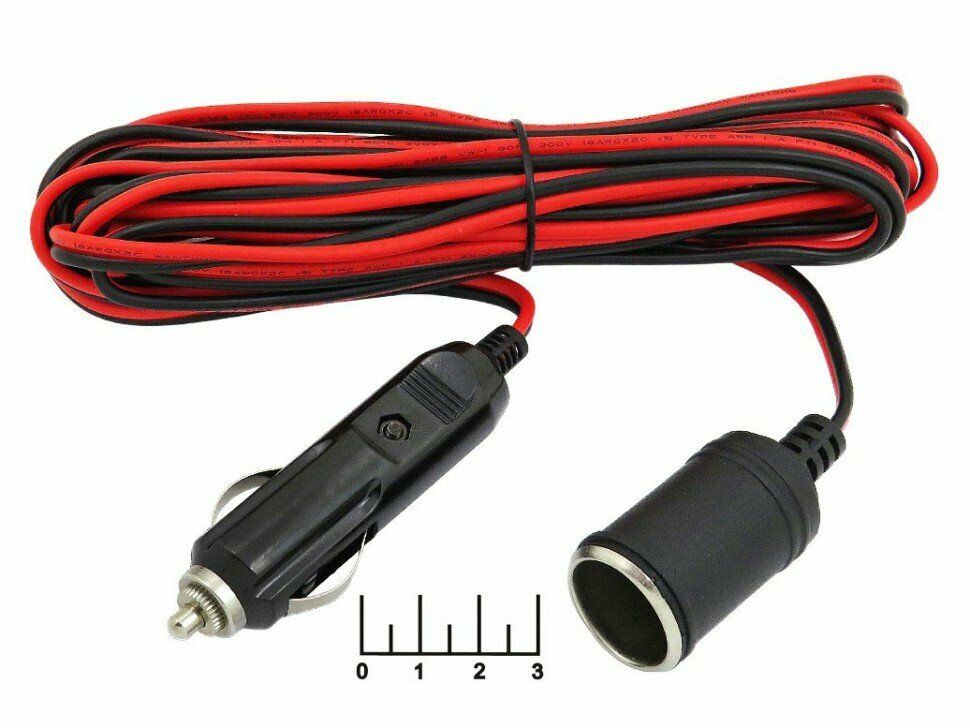 Удлинитель автомобильный штекер прикуривателя/гнездо прикуривателя 5м (TS-CAU44)