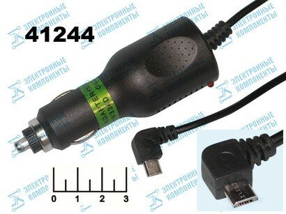 Автомобильное зарядное устройство micro USB 5V 2A 2м угол