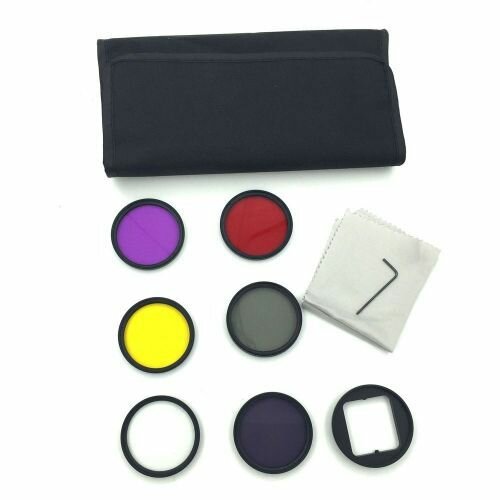Набор из 6 стеклянных фильтров 52 мм + адаптер на аквабокс GoPro 3+/4