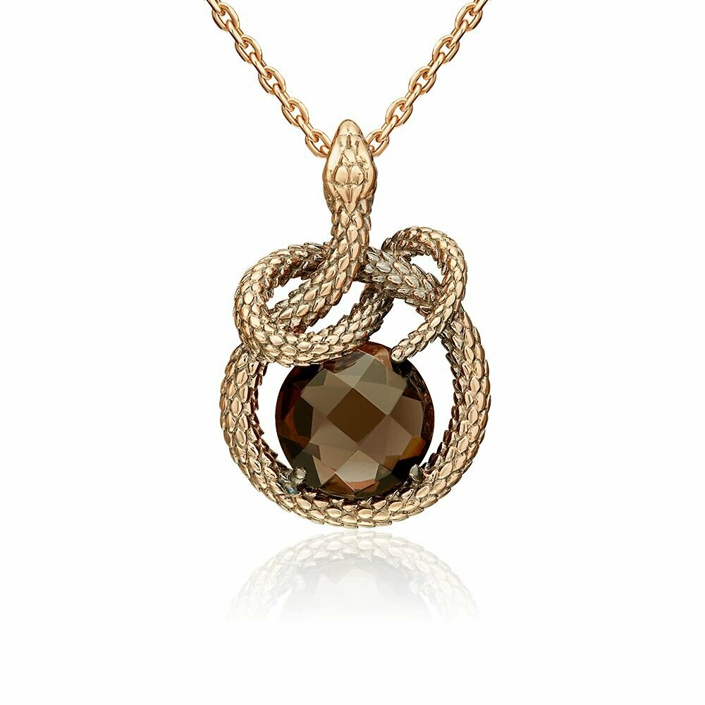 Подвеска, красное золото, 585 проба, раухтопаз