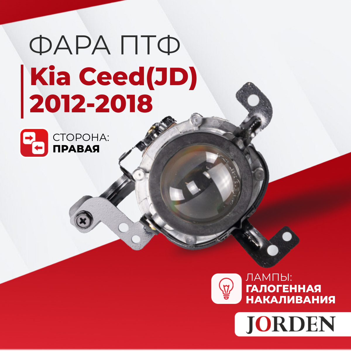Фара противотуманная Kia Ceed 2 Рестайлинг 2015-2018 JD ПТФ, туманки авто Киа Сид галогенная правая