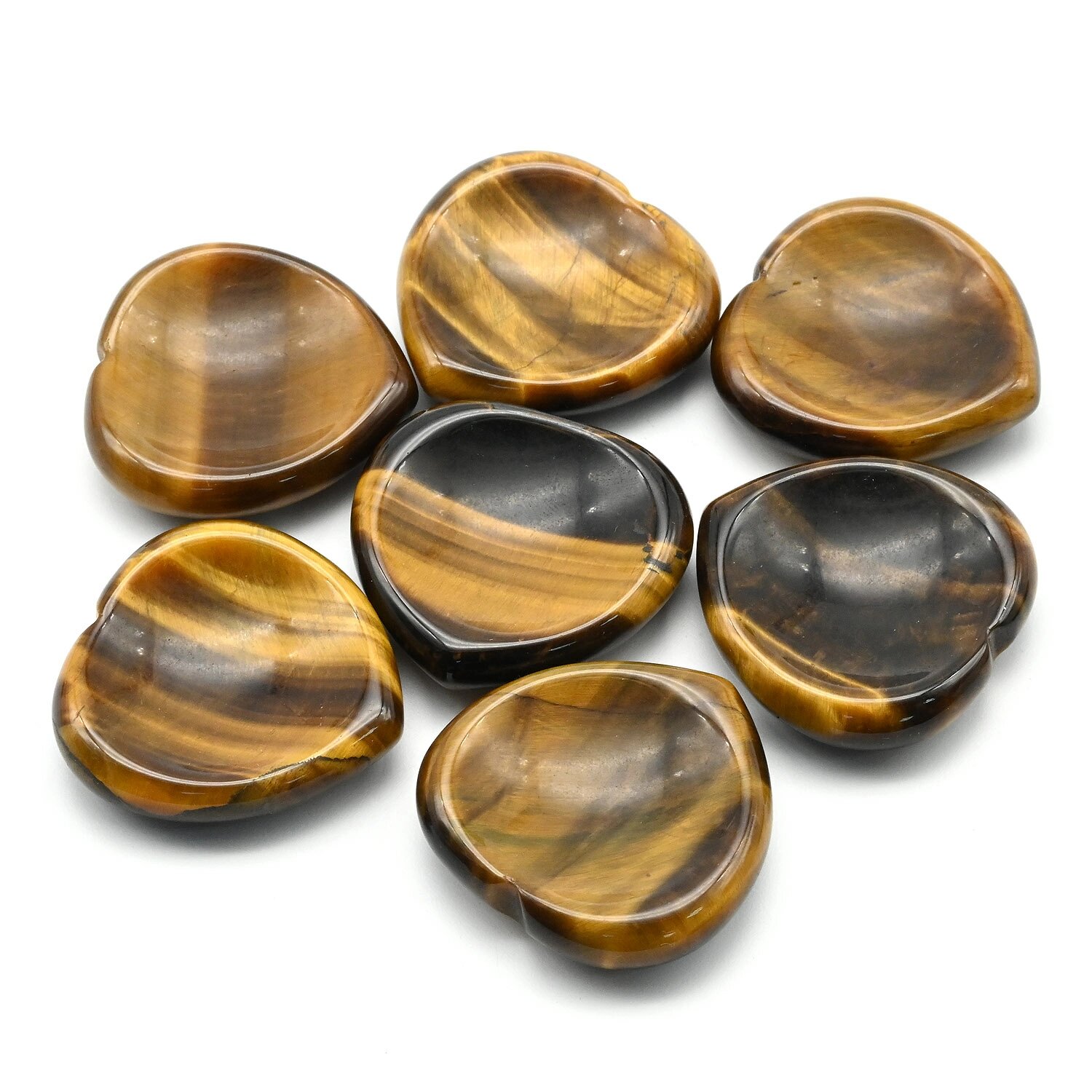 Галька из тигрового глаза "Сердце" 35*35*8мм .