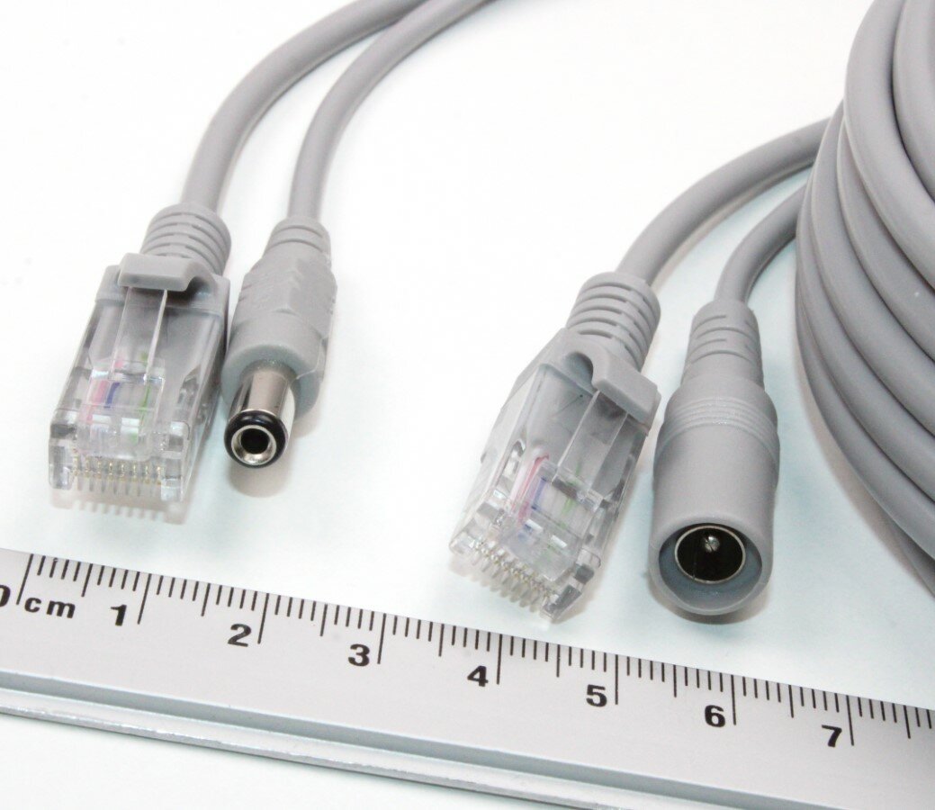 Видеошнур Орбита OT-VNW08 (RJ-45+DC 5.5*2.1мм) 10м