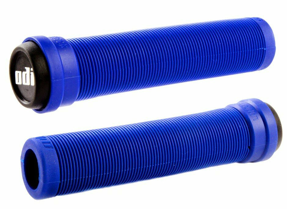 Грипсы 135мм с пластиковыми заглушками, без фланцев, . F01SL, Цвет ярко-синий