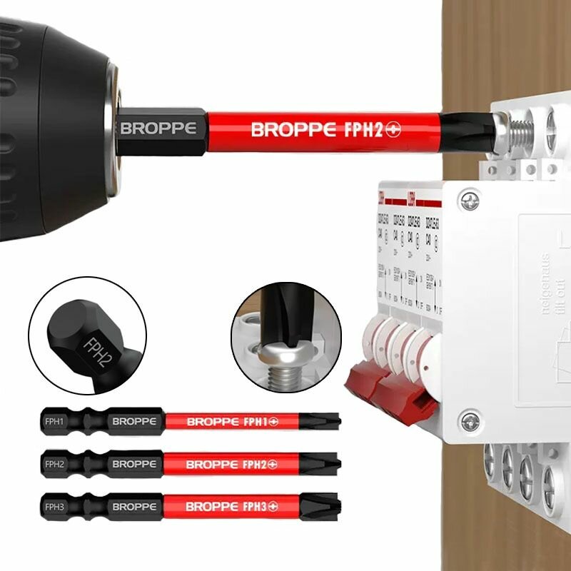 PZ/FL Набор автоматических отверток/торцевых головок, магнитные биты для электрика, 75 мм FPH1/FPH2/FPH3, шестигранный хвостовик