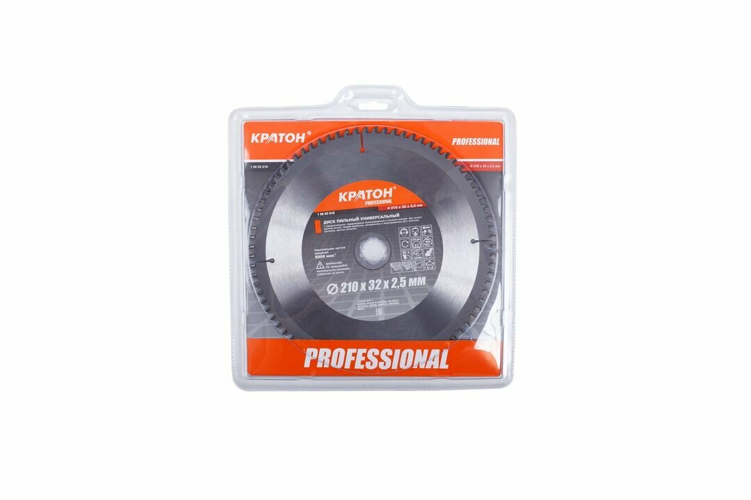 Диск пильный универсальный Кратон PROFESSIONAL 210х32/30х2,6 мм, 80Т