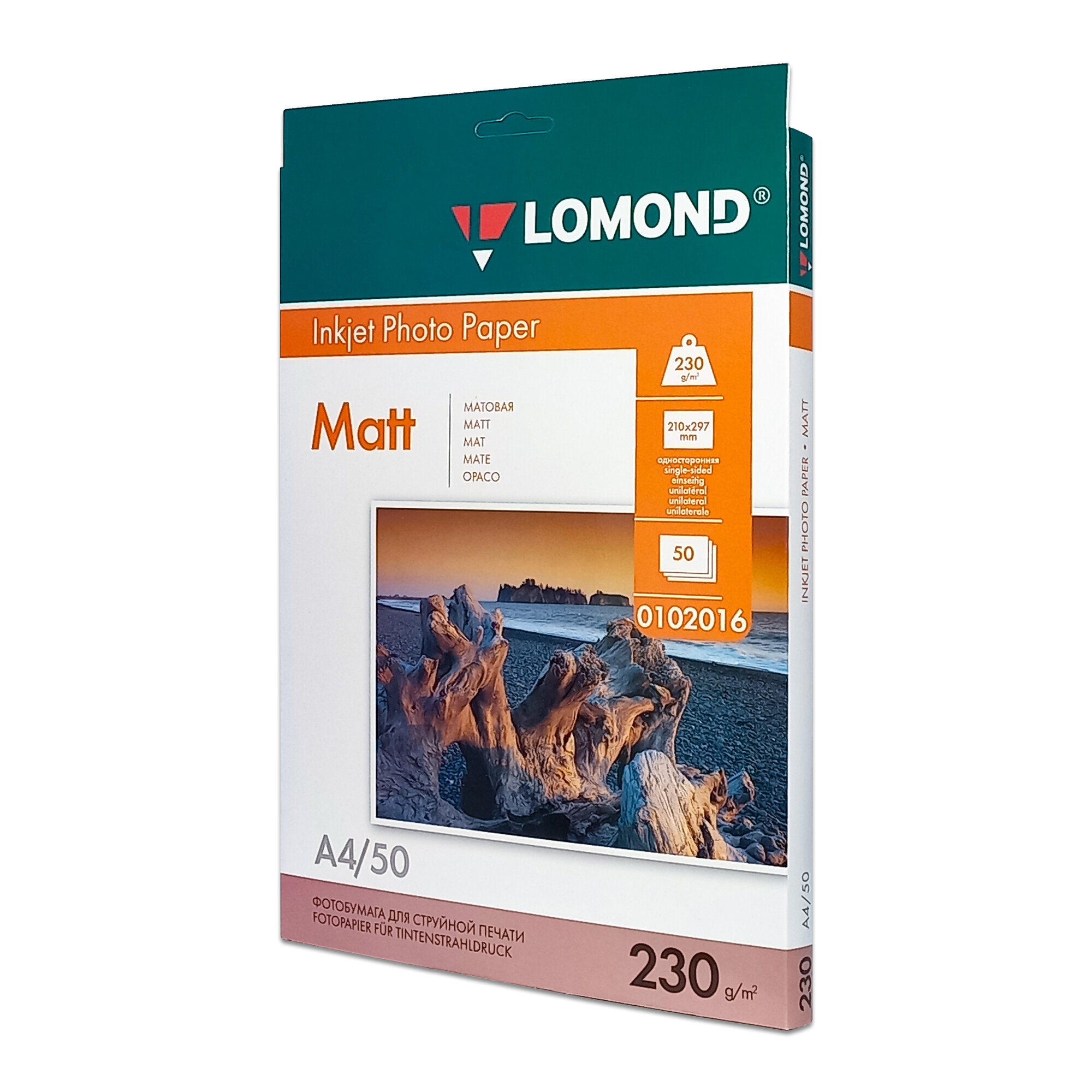 Фотобумага Матовая Lomond А4, 230 г/м2, 50 листов