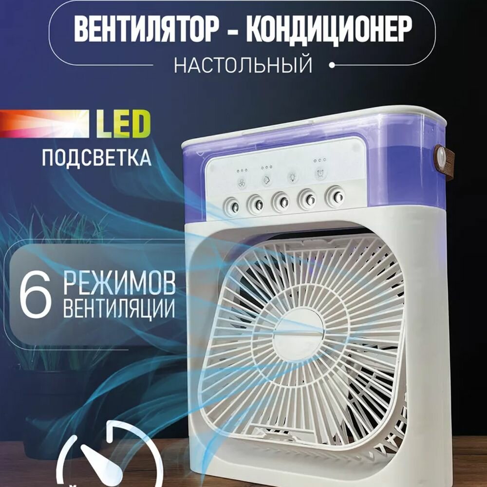 Вентилятор настольный мини с увлажнителем портативный type c