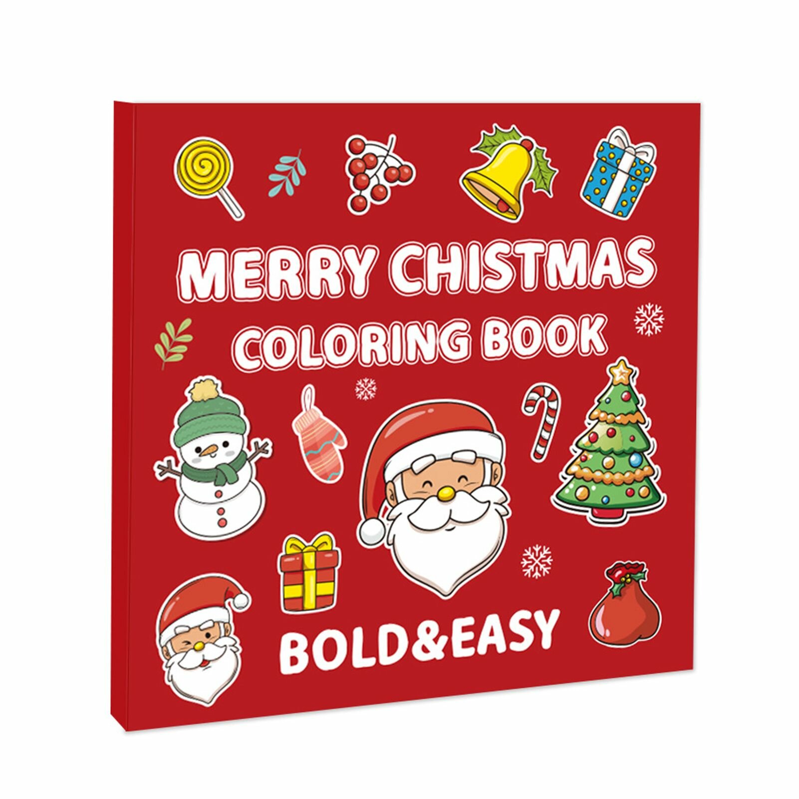 Книжка-раскраска "Рождественские узоры" для детей, 21х21 см, плотные страницы, праздничные рисунки, развитие творчества