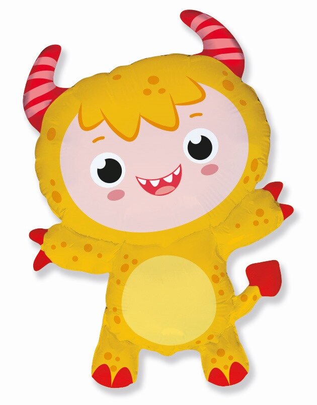 Шар (34'/86 см) Фигура, Маленький чертенок, Желтый, 1 шт.