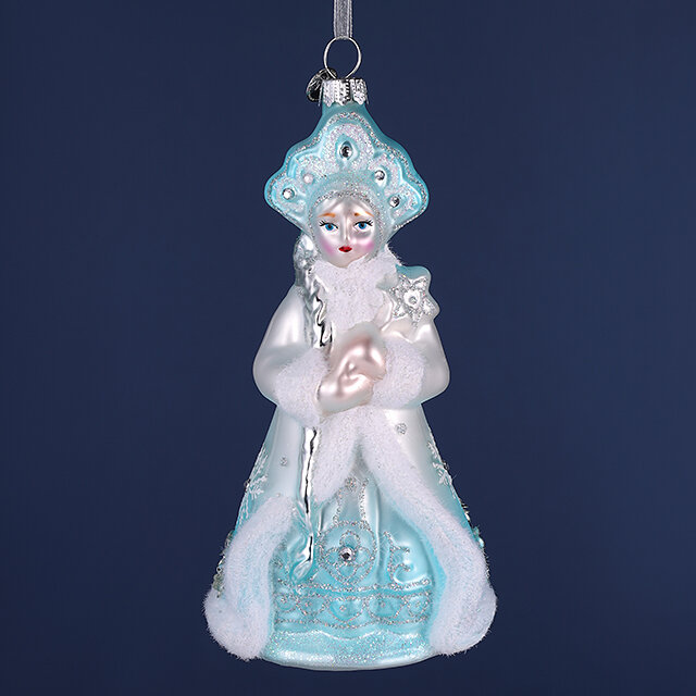 Елочная игрушка Снегурочка Хрустального Царства 15 см в подарочной коробке, стекло, Winter Deco, 4060477-wd