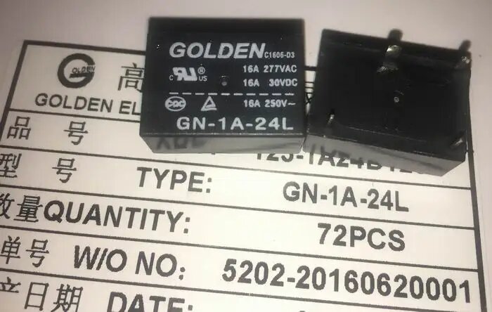 Реле Golden GN-1A-24L 16A 277VAC