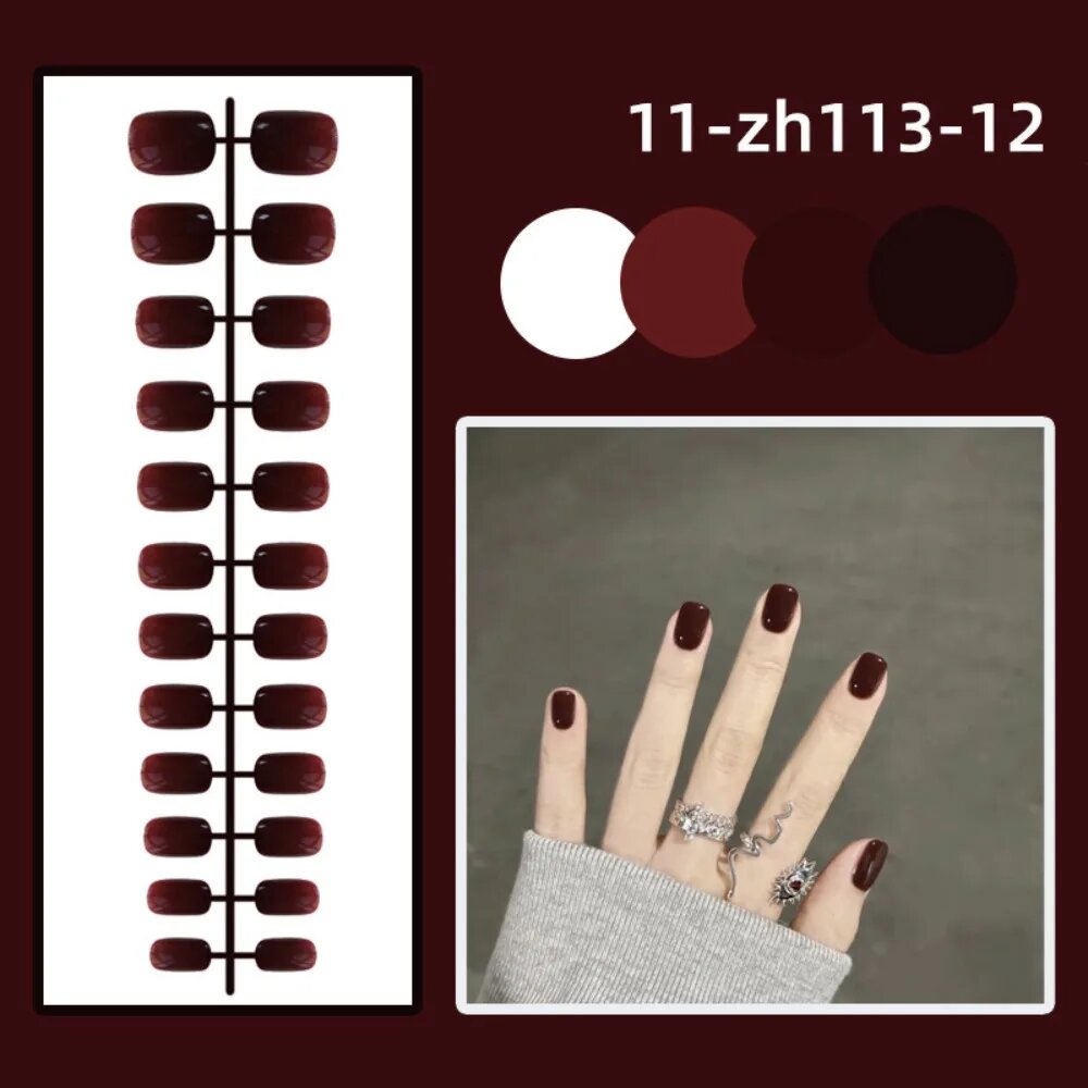 24 шт, однотонные накладные ногти, мини-яркие короткие накладные ногти с квадратной головкой, съемные носимые ногти с полным покрытием, маникюрные накладные ногти