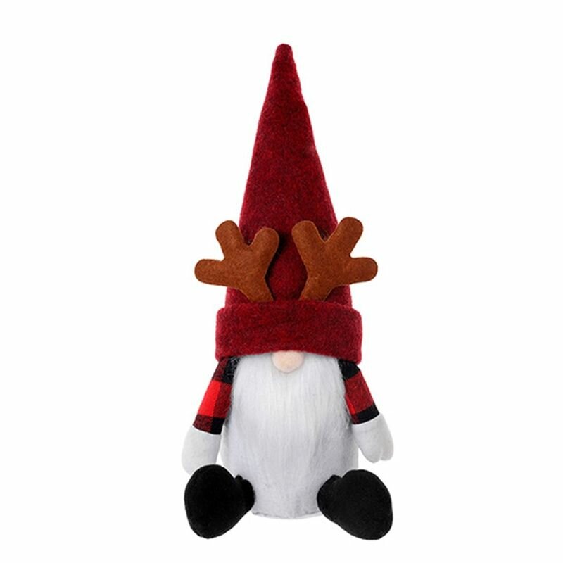 Рождественское Украшение Окна безликой куклы-Старикашки-Лосиная Шляпа