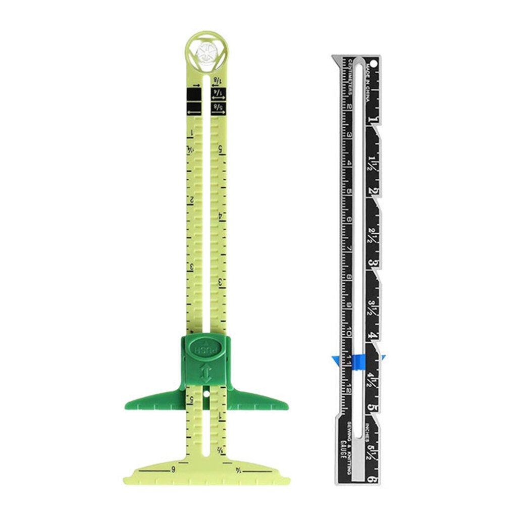 2шт Скользящий Калибр Швейный Измерительный Инструмент Пластиковая Квилтинговая Линейка для Вязания