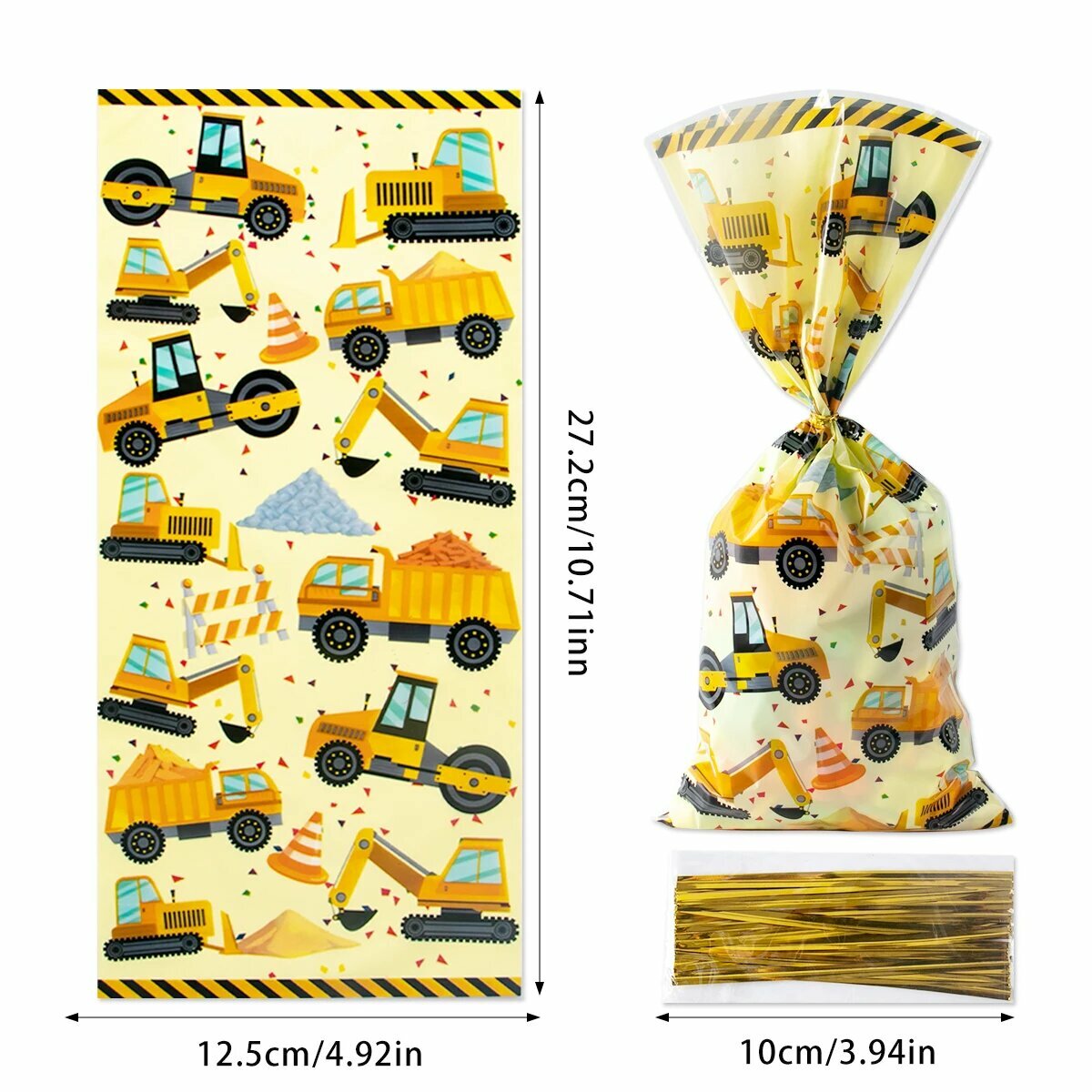 Набор для детского праздника "Стройка" Желтый, 25pcs gift bags