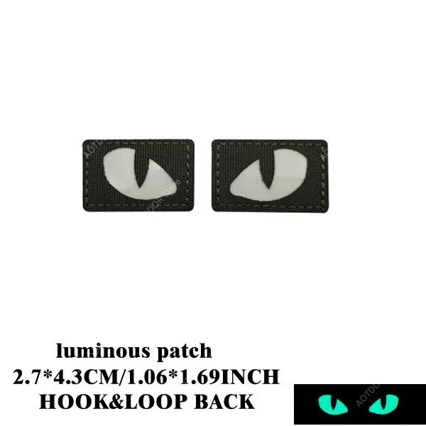 Тактический светящийся крючок-петля с орлом тигровым глазом Черный, 9 Cat Tiger Eyes