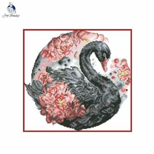 Joy Sunday Набор для вышивания крестом Чёрный лебедь 14CT