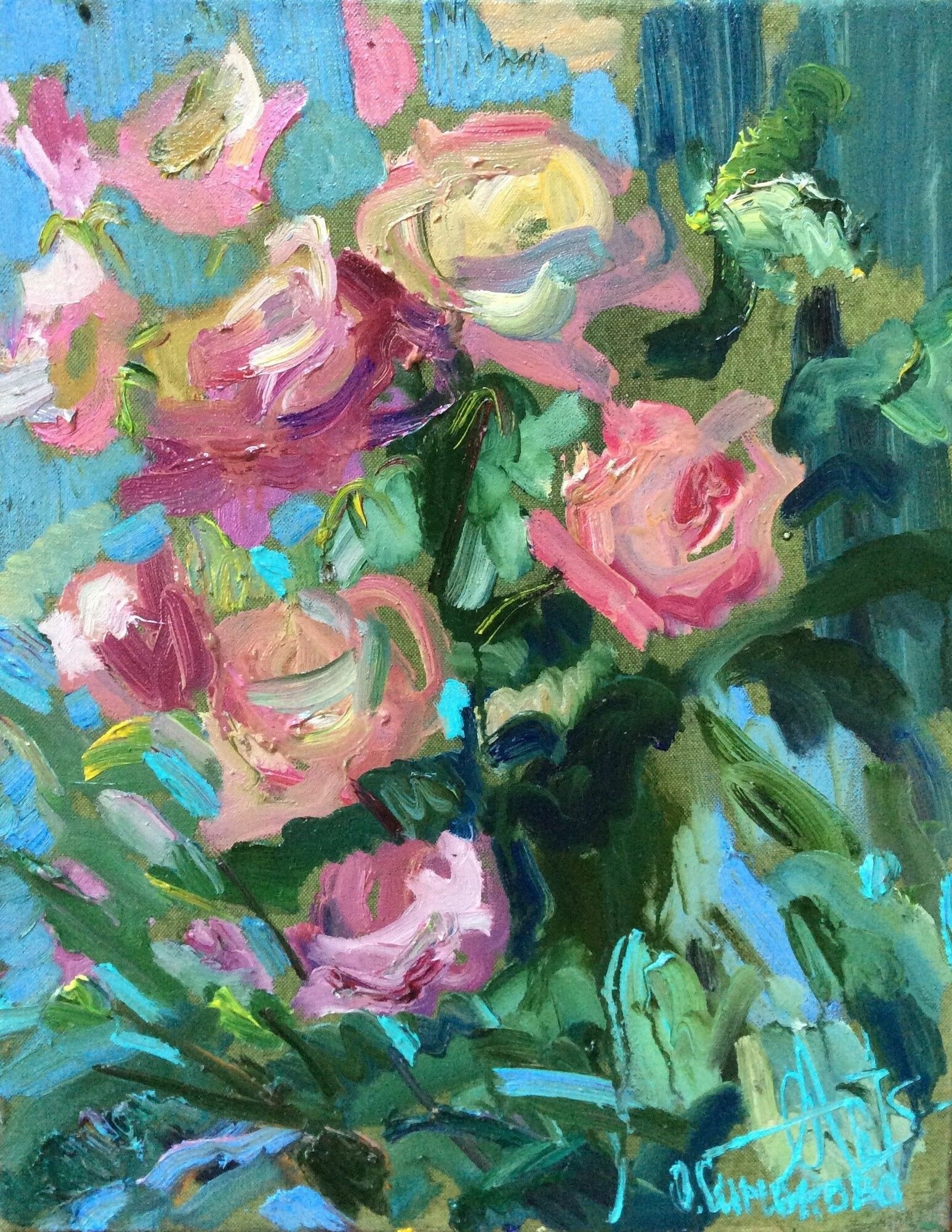 Ольга Симонова, Розы на бирюзовом фоне