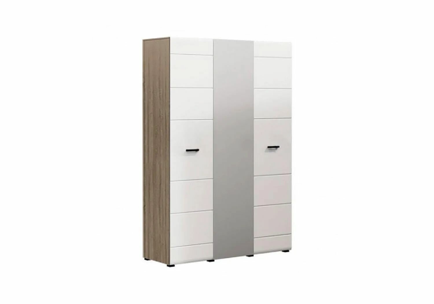 Шкаф распашной Нэнси New 3-створчатый Белый глянец холодный/Сонома