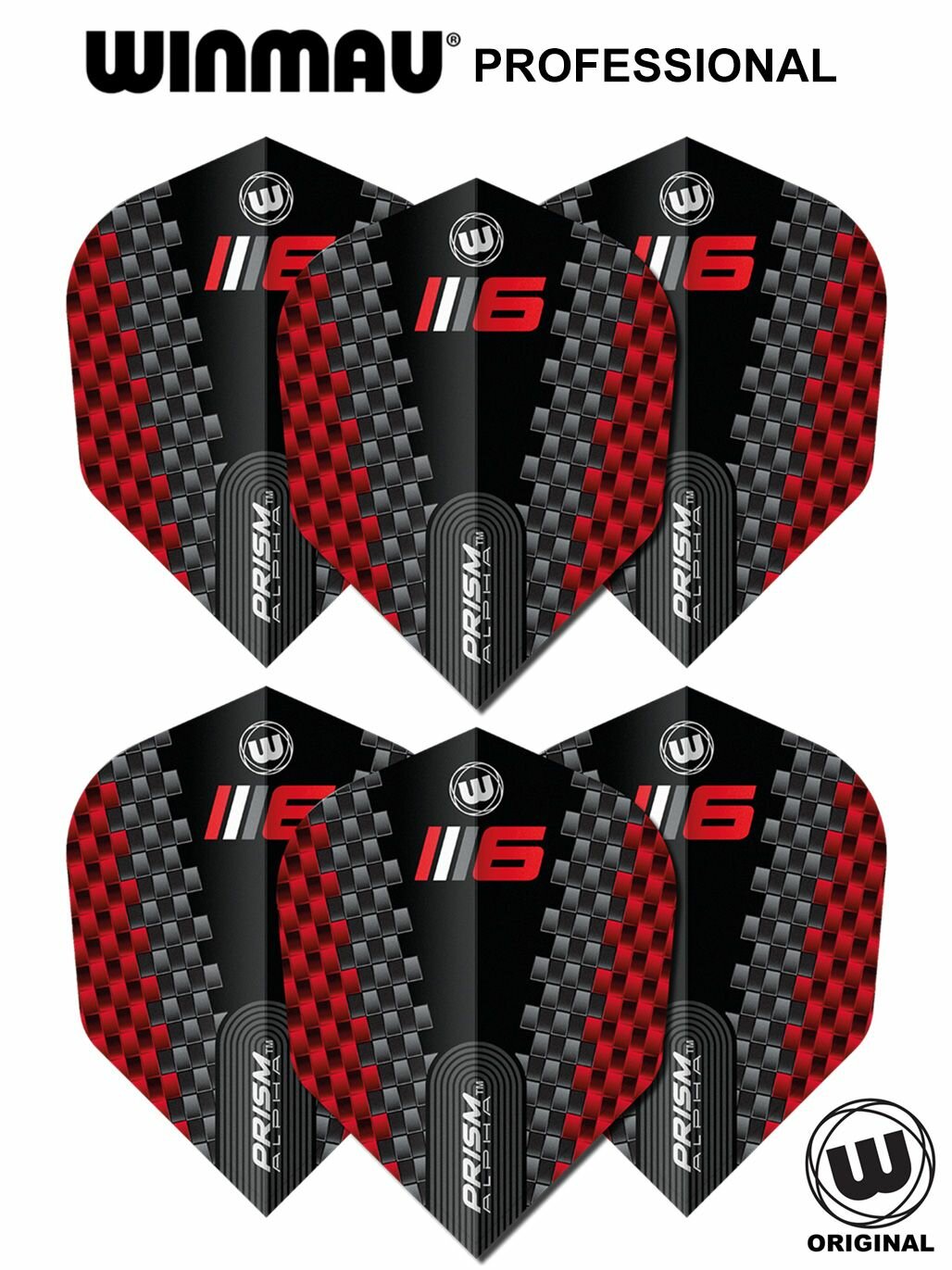 Оперения 6шт Winmau Prism Alpha (6915.551) #6 SHAPE. Оперения для дротиков Дартс.