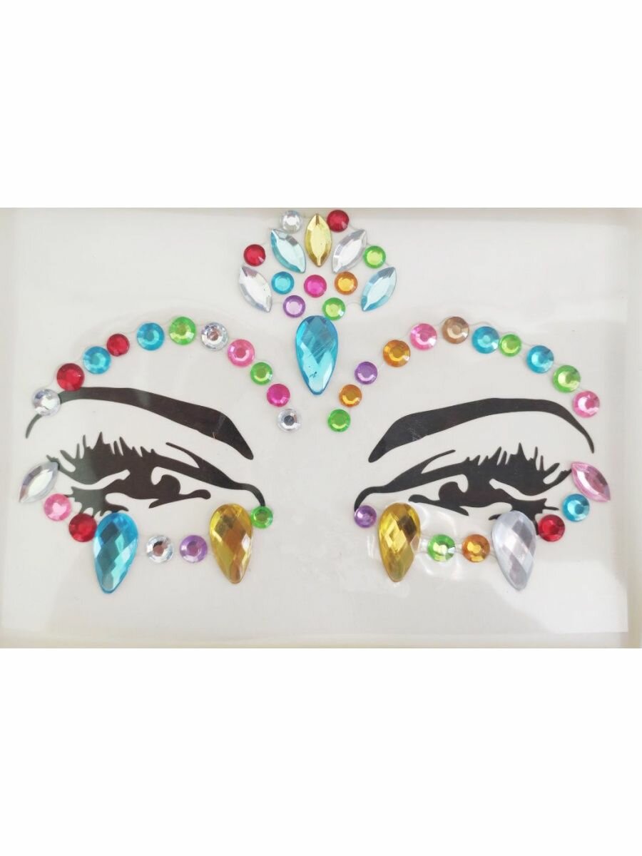 Наклейка Сфера "Цветы", многоразовая, клейкая основа, стразы разноцветные