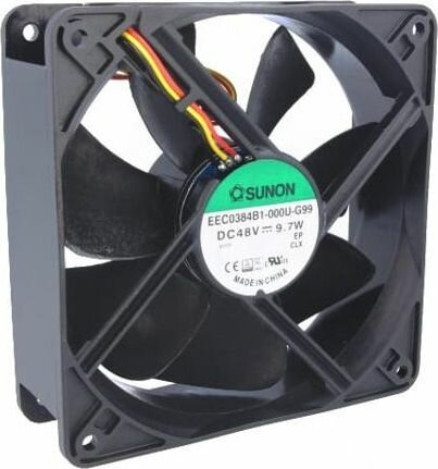 Вентилятор осевой SUNON EEC0384B1-000U-G99 Вентилятор осевой 48В DC 120х120х38мм 0.203А 9.7Вт качения 3100об/мин 3 провода 1шт