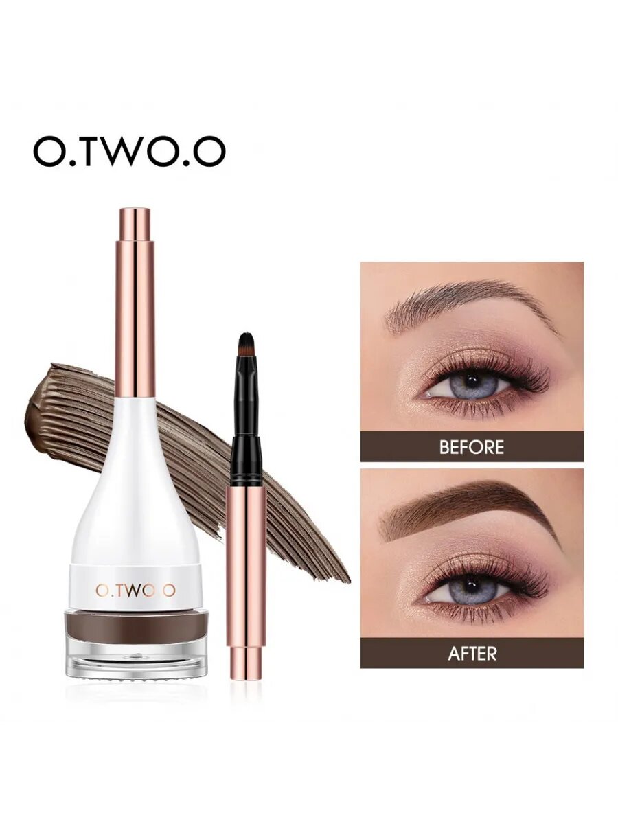 Гель для бровей O.TWO.O №4 Black Tea, черный, водостойкий, для фиксации, 5 г