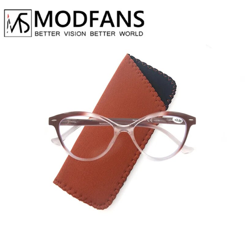 MODFANS Женские очки для чтения «кошачий глаз» +0,5 до +4,0 Crystal Khaki C4, +100