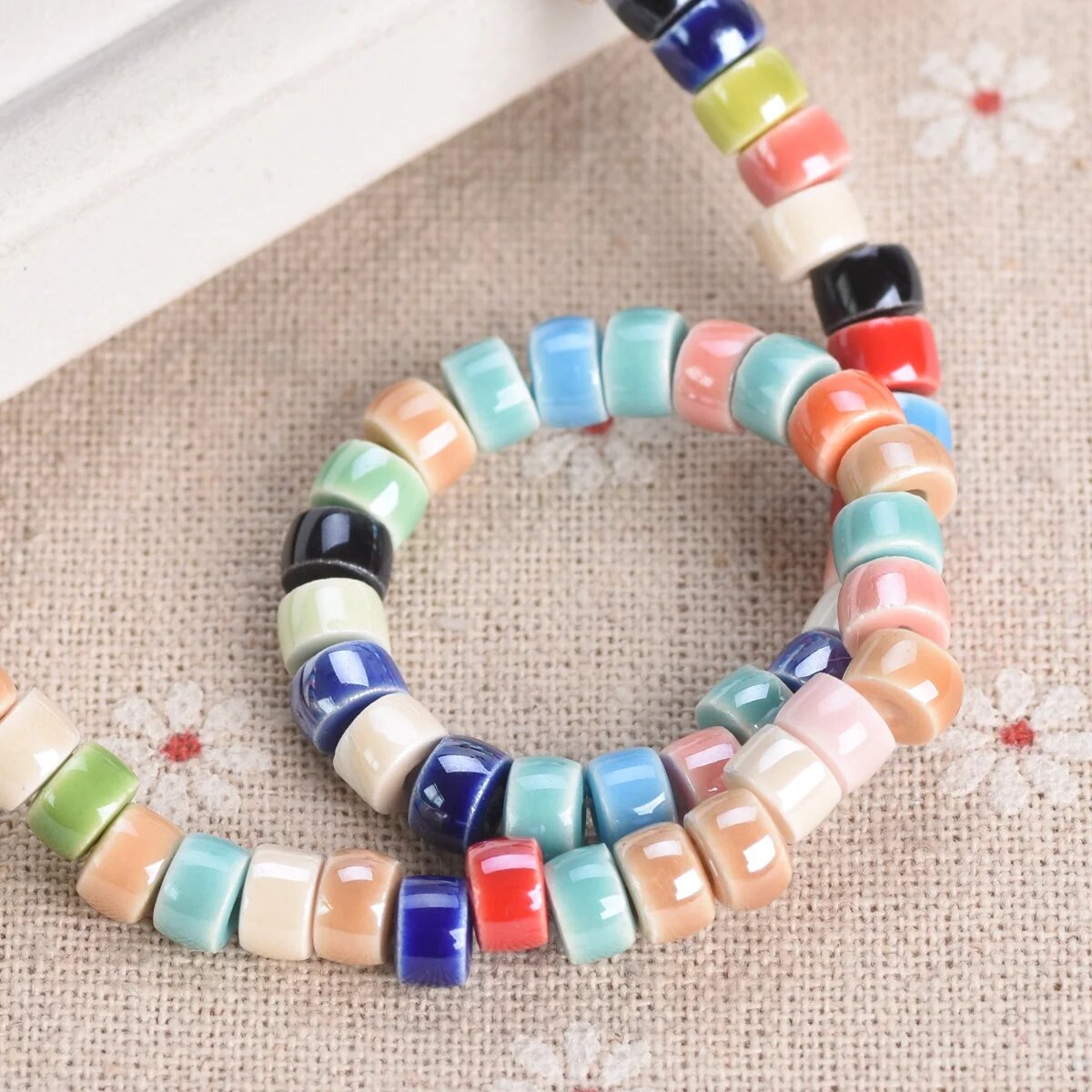 Керамические бусины Рондель 6x4 мм 30 шт Random Mixed