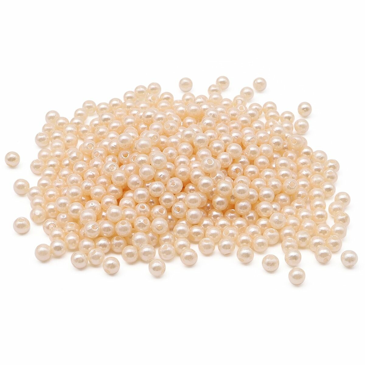 Бусины пластиковые, 'жемчуг', цветные, круглые, 5мм, 25гр, Astra&Craft (005 NL бежевый)