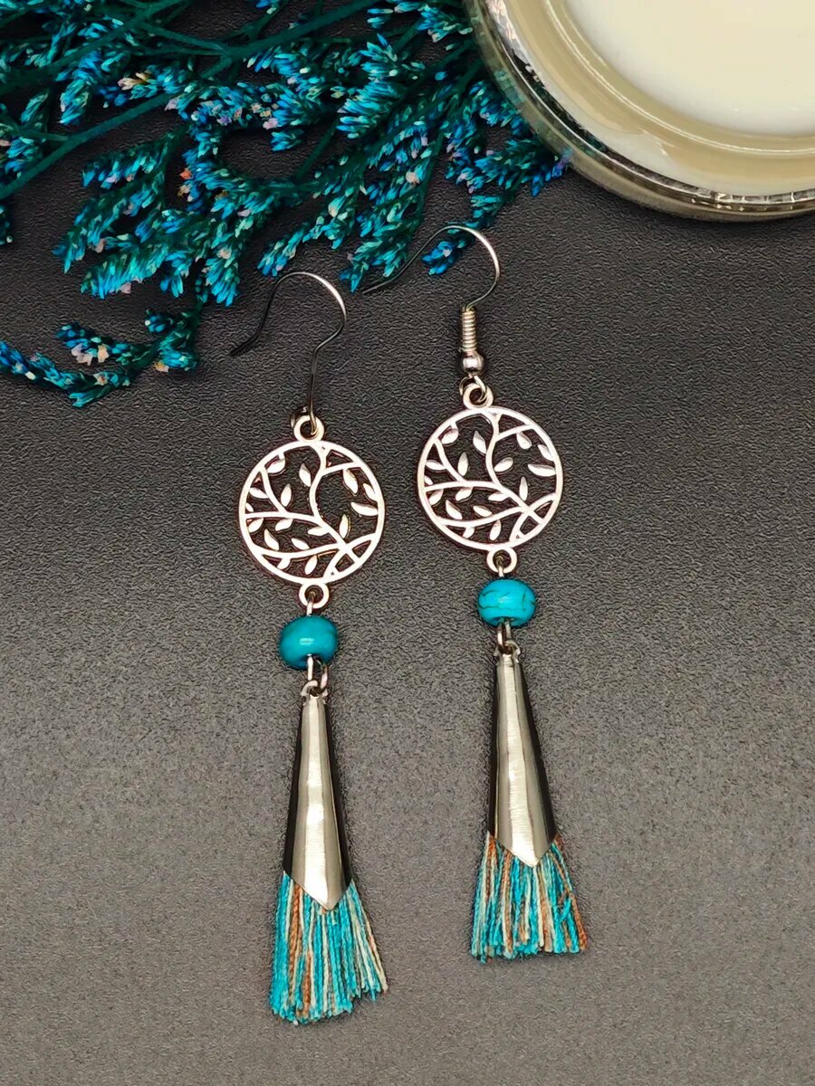 Серьги, эмаль, бирюза синтетическая