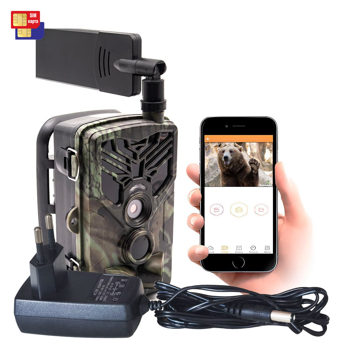 Уличная 4G-4K фотоловушка Filin HC-810 Pro (Ориг) (Y144158CH) с невидимой ИК подсветкой, с SIM картой. Видео 4K (3840×2160), фото 36 Мп, запись на S