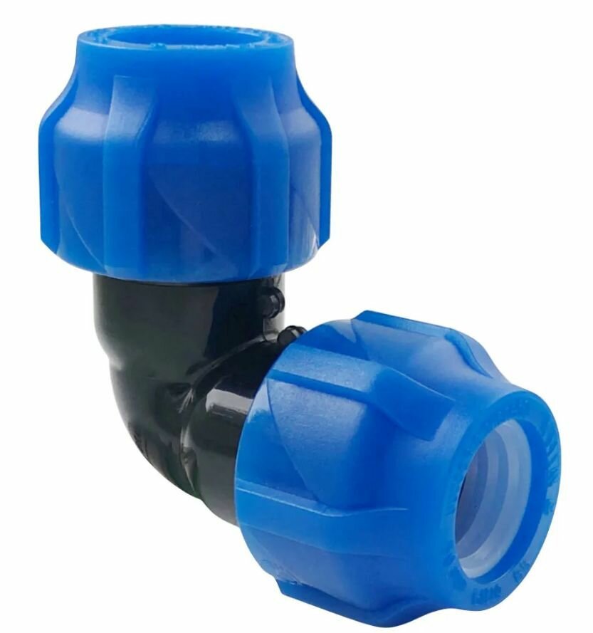 Угол (отвод) ПНД обжимной (компрессионный) 40 мм 2шт