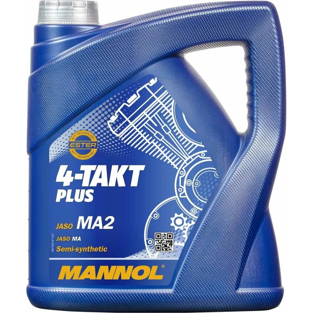 Масло моторное полусинтетическое 4-TAKT PLUS 10W40 4 л для мотоциклов 10W-40 MANNOL 1425