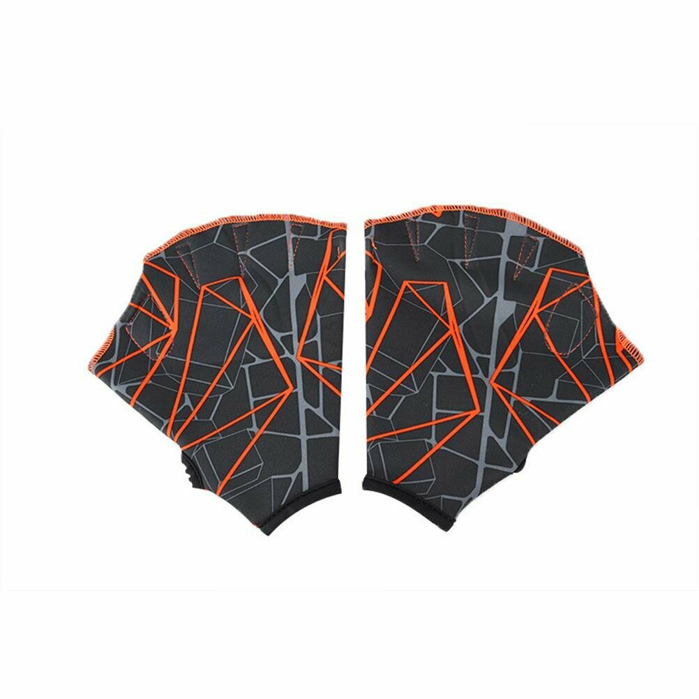 Пара тренировочных перчаток для плавания в воде. Перчатки для плавания с перепонками. Водонепроницаемые тренировочные перчатки без пальцев для дайвинга и серфинга.