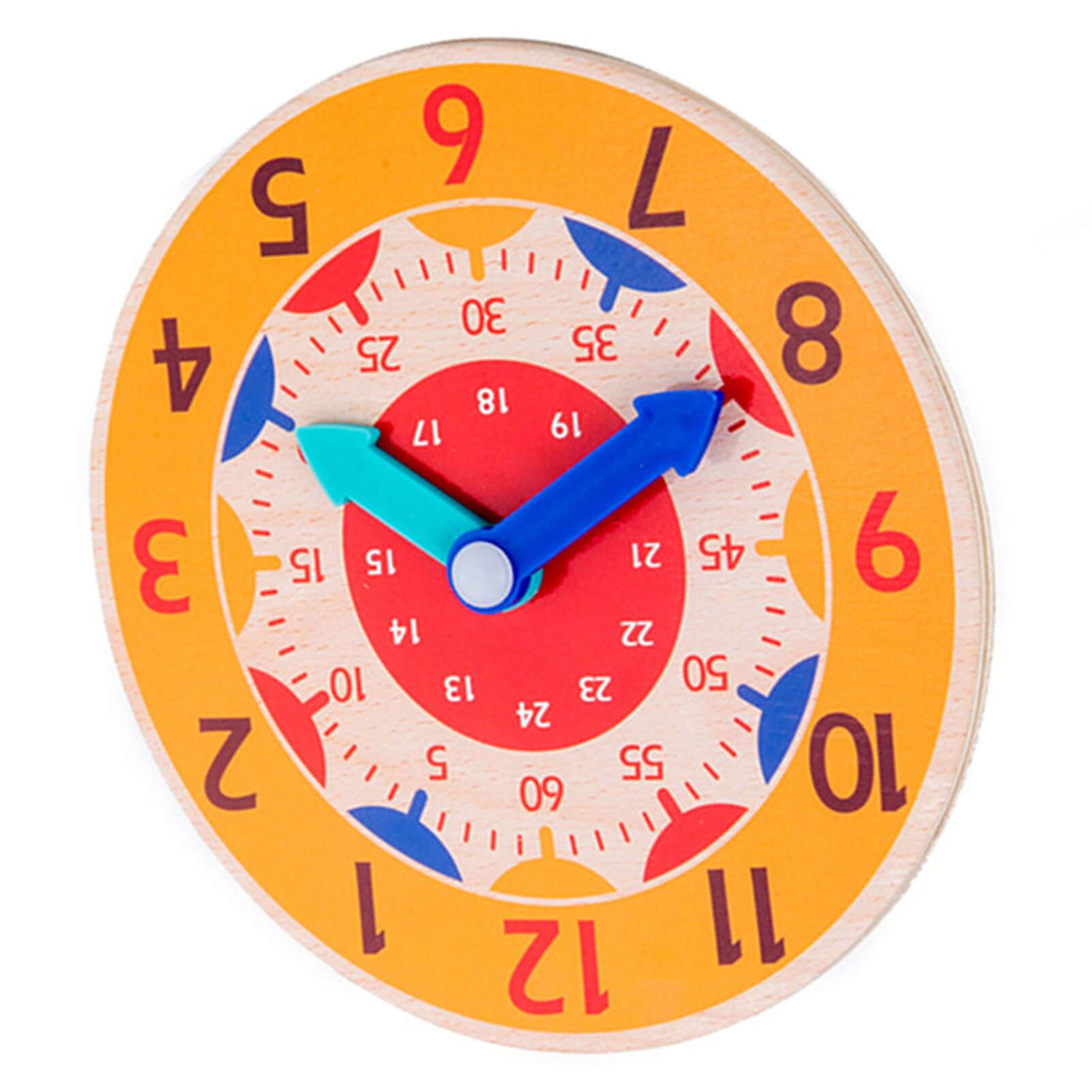 Деревянные когнитивные часы улучшают наблюдательность обучающие часы развивающая игрушка для детей от 4 до 6 лет оранжевые часы