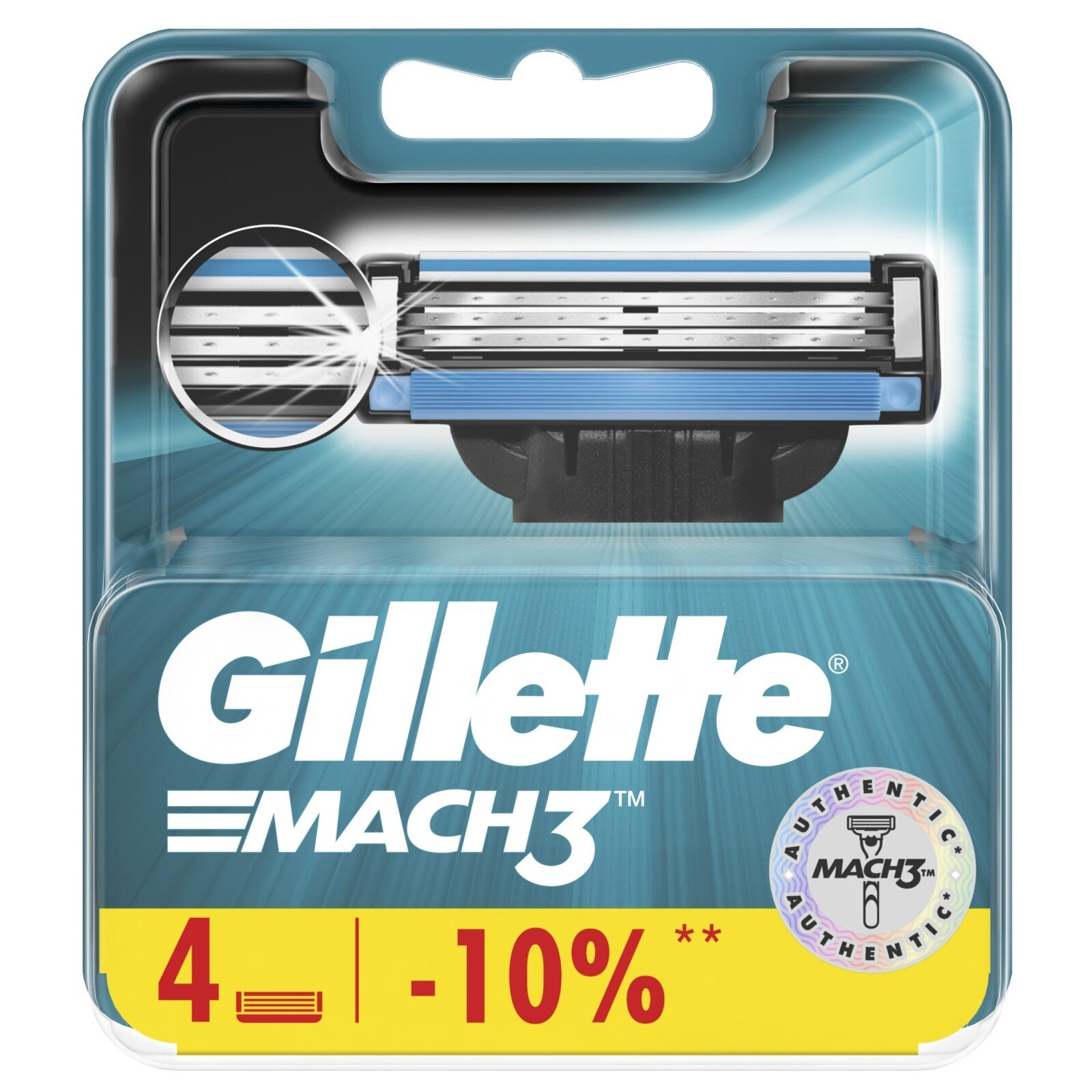Сменные кассеты для бритвы Gillette Mach3, 4 шт