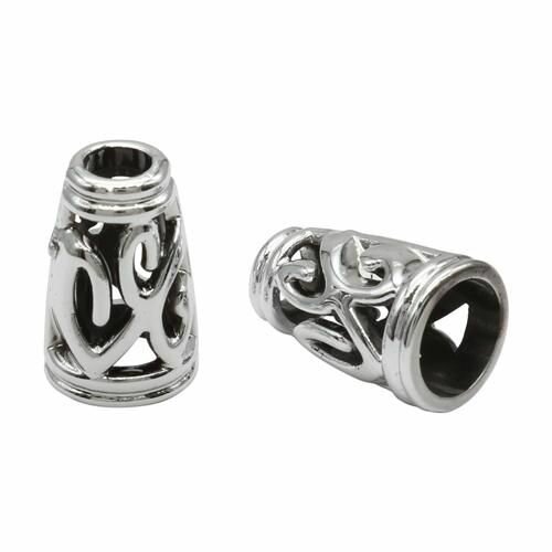 Наконечники для шнура айрис "Колокол", диаметр 4-7мм, 14,5х9 мм, цвет Никель, ГН435, 100 шт