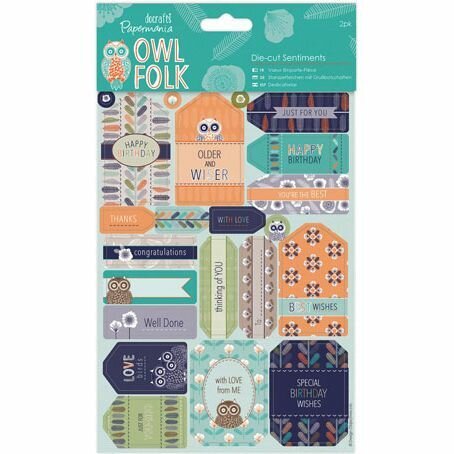 Набор бумаги docrafts "Owl Folk", Пожелания, с высечкой, 2 листа