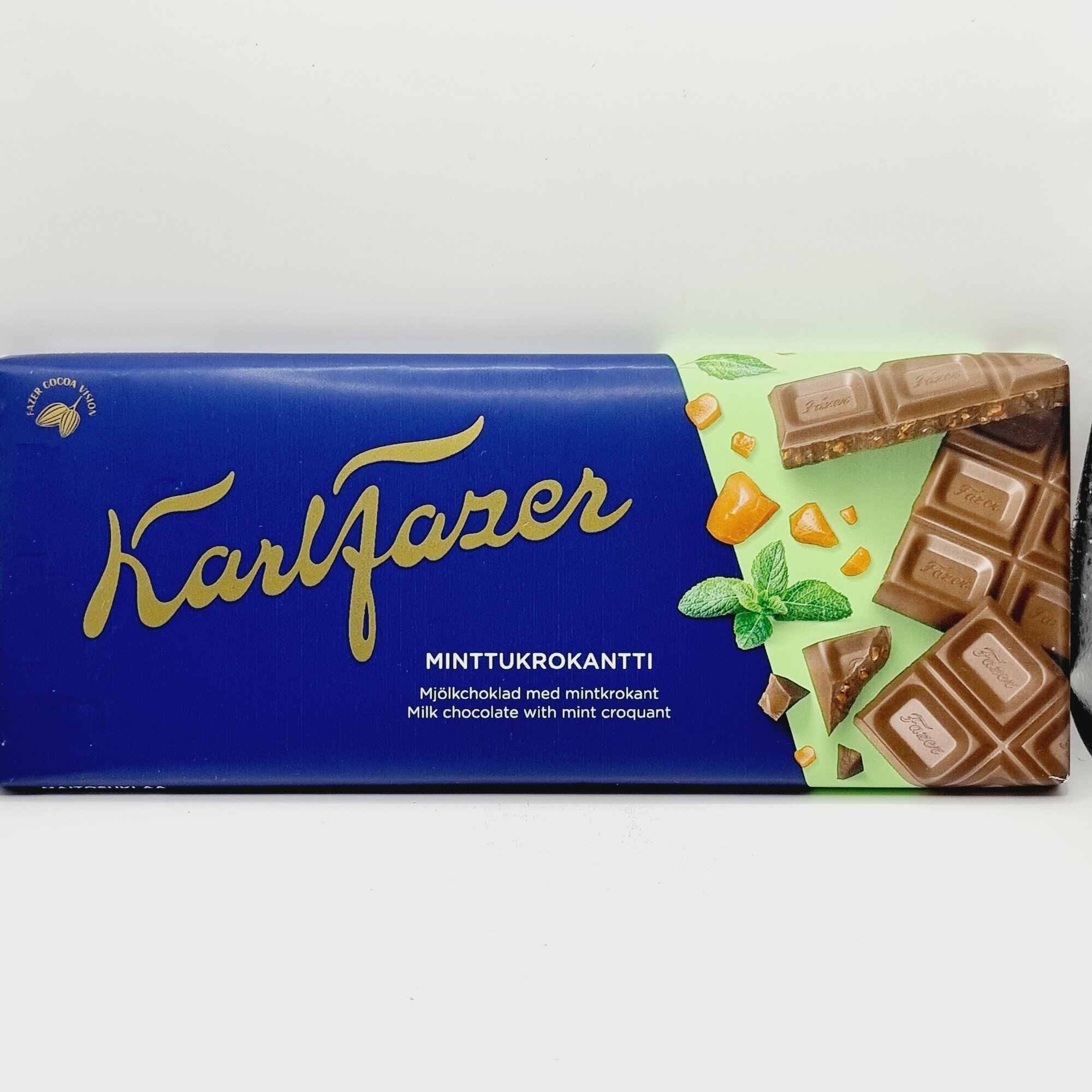 Karl Fazer шоколад молочный - мятный грильяж 180 г (из Финляндии)