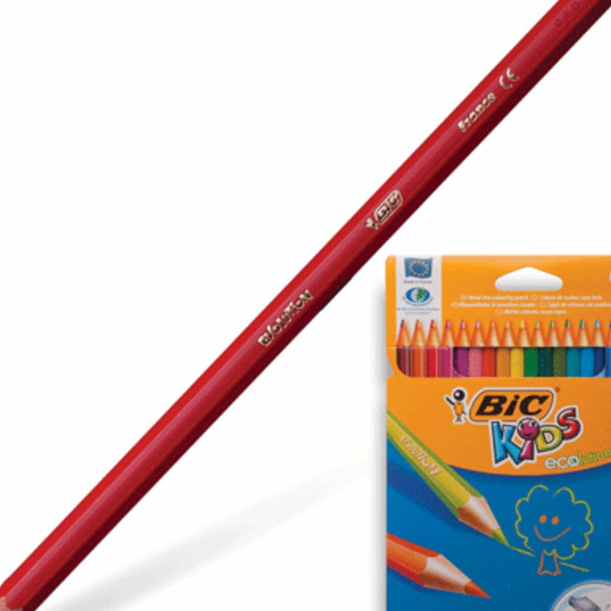 Карандаши цветные 18 цветов BIC Evolution, заточенные, пластик) картонная упаковка (9375173)
