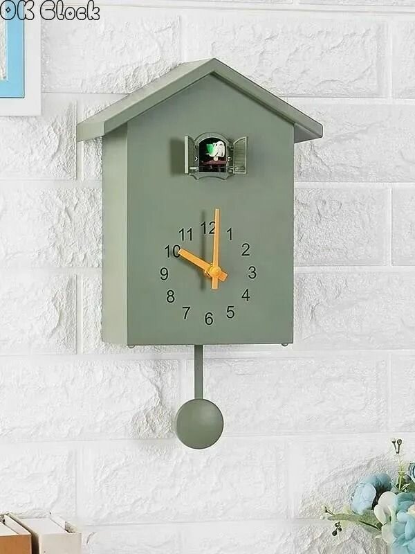 Настенные часы с кукушкой и автоматическим боем в ретро стиле, тихий ход, всепогодный маятник, ABS пластик, ночной режим
