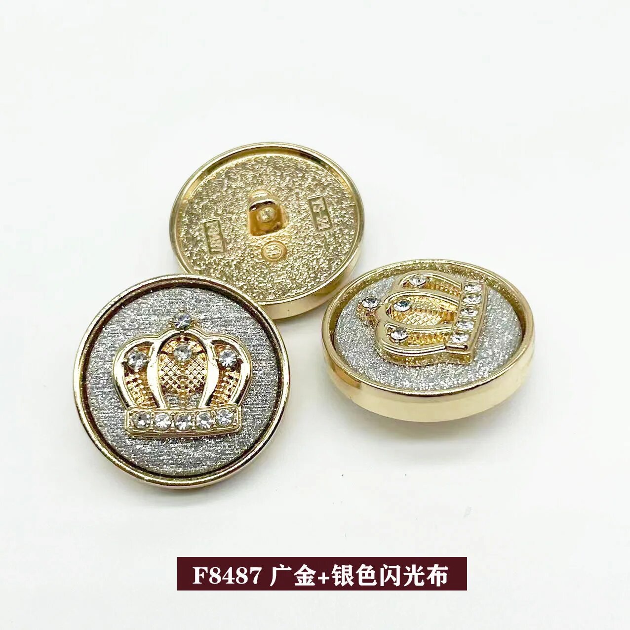 Металлические пуговицы с бриллиантами 6 шт. 25MM, NB-1-256-B