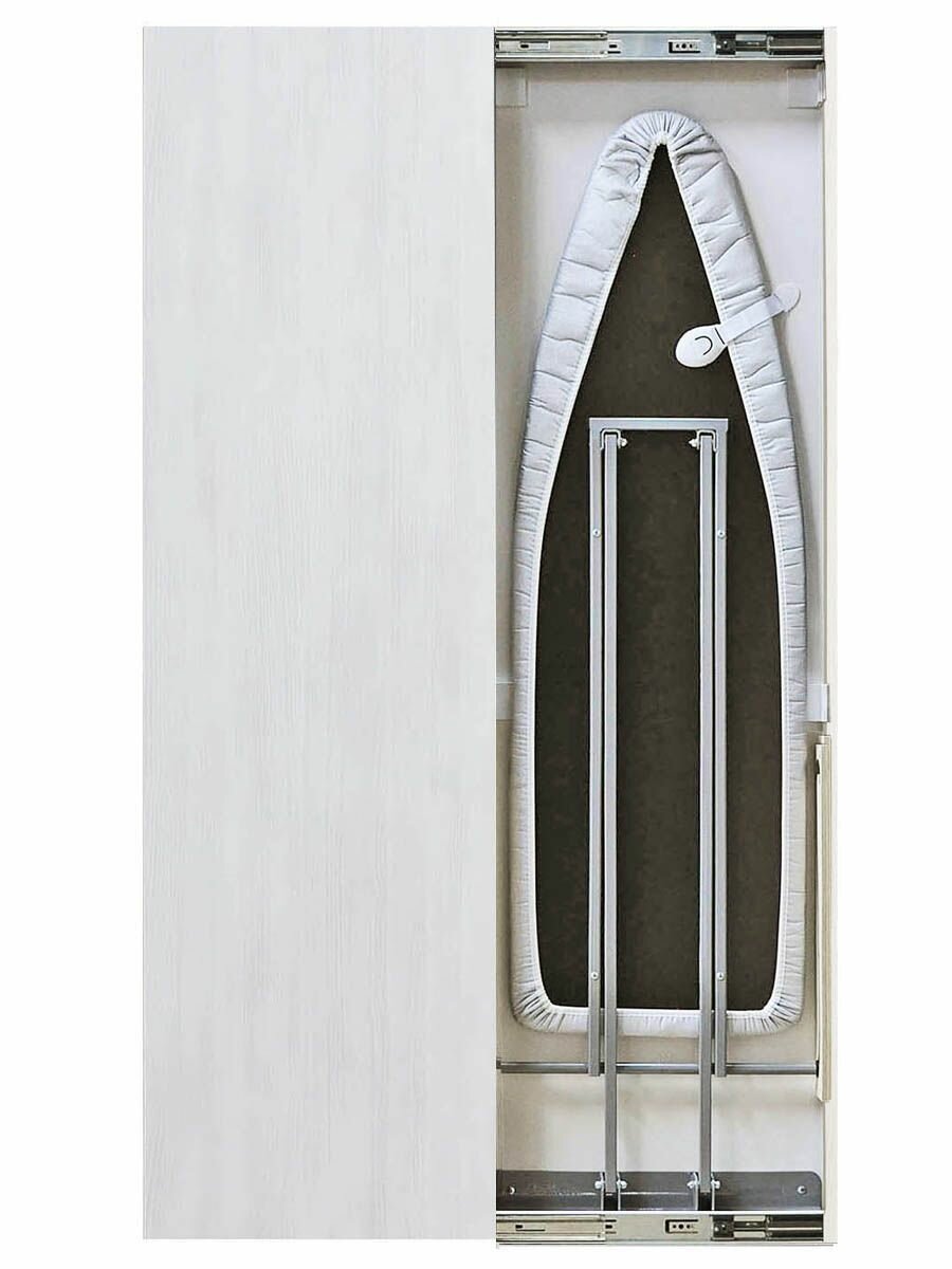 Встроенная гладильная доска без зеркала Табула L ЭКО, Выбеленный дуб купе лево