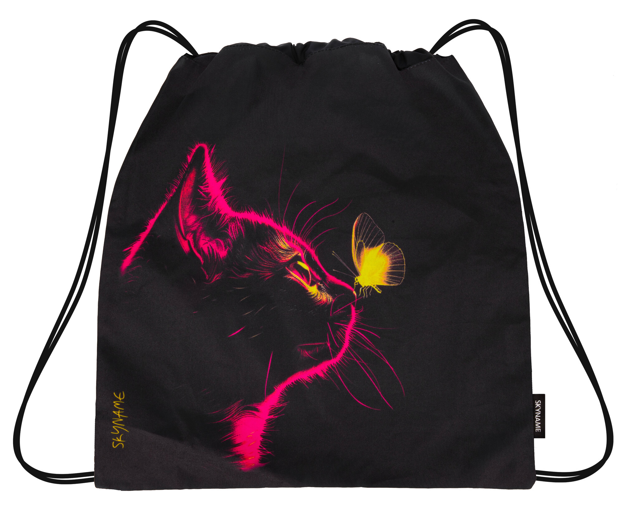 Мешок для обуви школьный для девочки увеличенного размера 45 х 40 см с лямками из шнурков