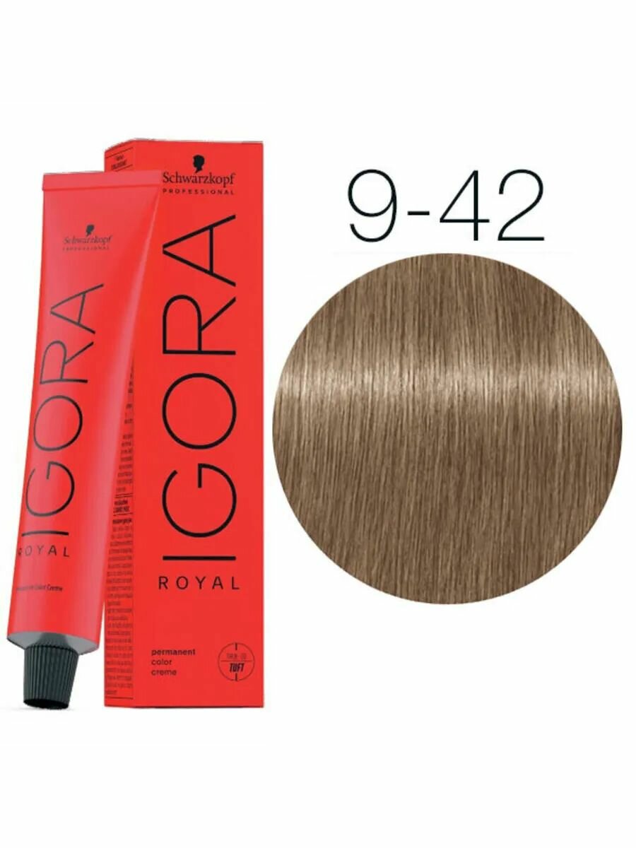 9-42 Краска для волос IGORA Royal Блондин бежевый пепельный (без аммиака), 60 мл
