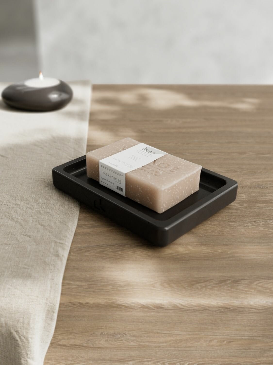 Мыльница для ванной комнаты и кухни, декоративная подставка для мыла, мыльница Oxford черная глянцевая.