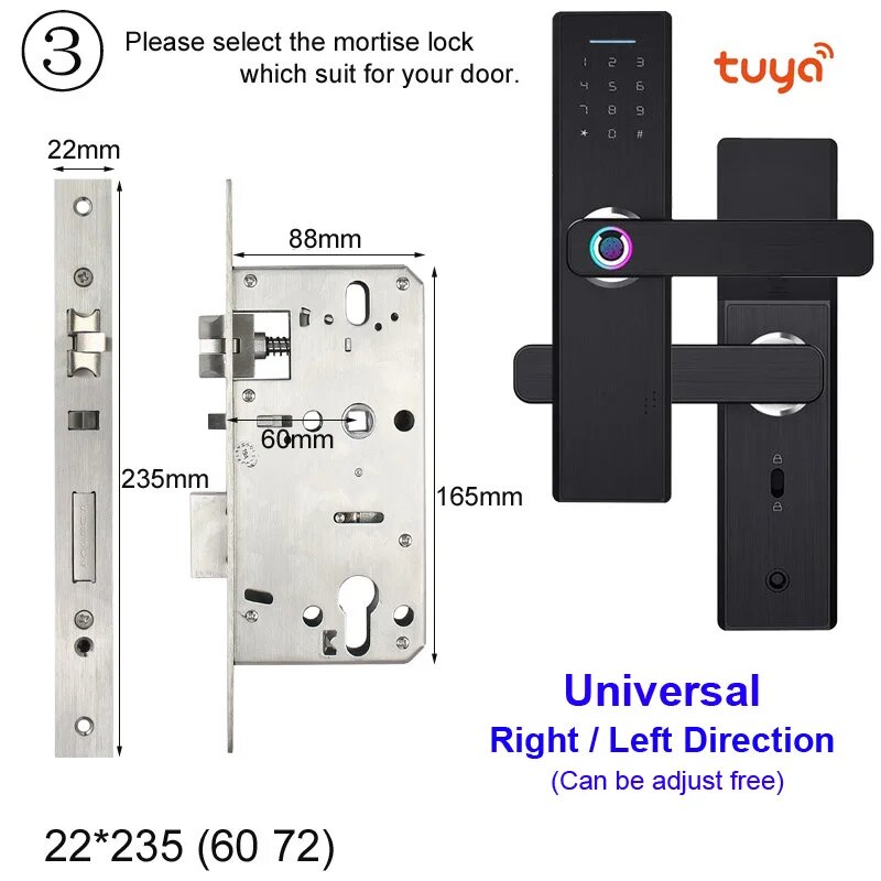 RAYKUBE Электронный замок FG5 Plus, 22x235, черный