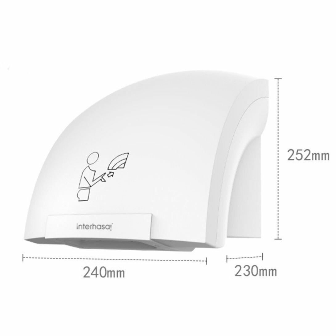 Сушилка электрическая / сушитель для рук (электросушилка) автоматическая настенная HD-688, мощность 1200Вт, сенсор, , белая